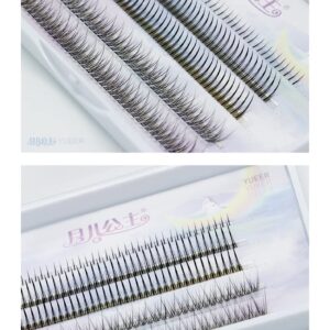 LASGOOS DIY Eyelash Extensions Natural 3D Individual Lash 40pcs 5mm Single Bottom/Lower Lash + 80pcs 10/11mm A Shape+ 80pcs Fish Tail Volume Lashes Mixed, Home Grafted C curl Lashes Pack