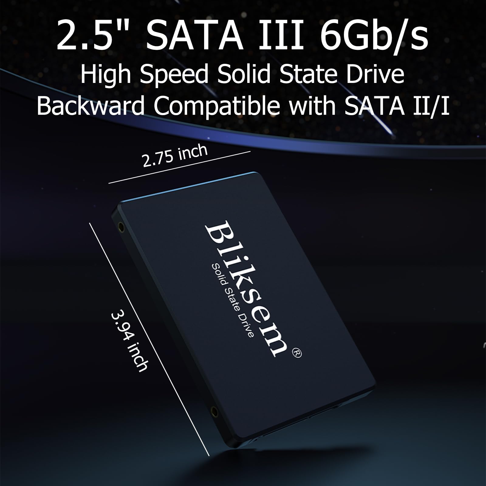 Bliksem SSD 512GB SATA III 6Gb/s Internal Solid State Drive 2.5″ 7mm(0.28″) 3D NAND TLC Chip Up to 550 Mb/s for Laptop and Pc KD650 (Black 512GB)