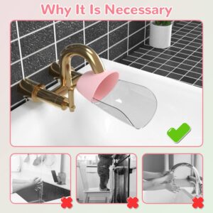 SAFELON 2Pcs Faucet Extender for Babies & Toddlers Double Hole Design Fits Most Faucets (Pink)