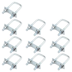 10 pack square u-bolts 1-3/8 inch inner width, galvanized steel square trailer u-bolts, square bend u-bolts, u clamps, adjustable length: 1-3/8-2-3/8 inch(35-60mm)