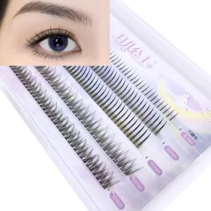 lasgoos diy eyelash extensions natural 3d individual lash 40pcs 5mm single bottom/lower lash + 80pcs 10/11mm a shape+ 80pcs fish tail volume lashes mixed, home grafted c curl lashes pack