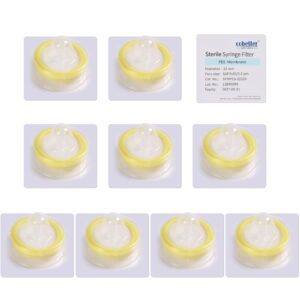 cobetter 10 pcs/pk sterile syringe filter double-layer pes hydrophilic membrane 0.2μm lab filters 33mm diameter individually packed, yellow