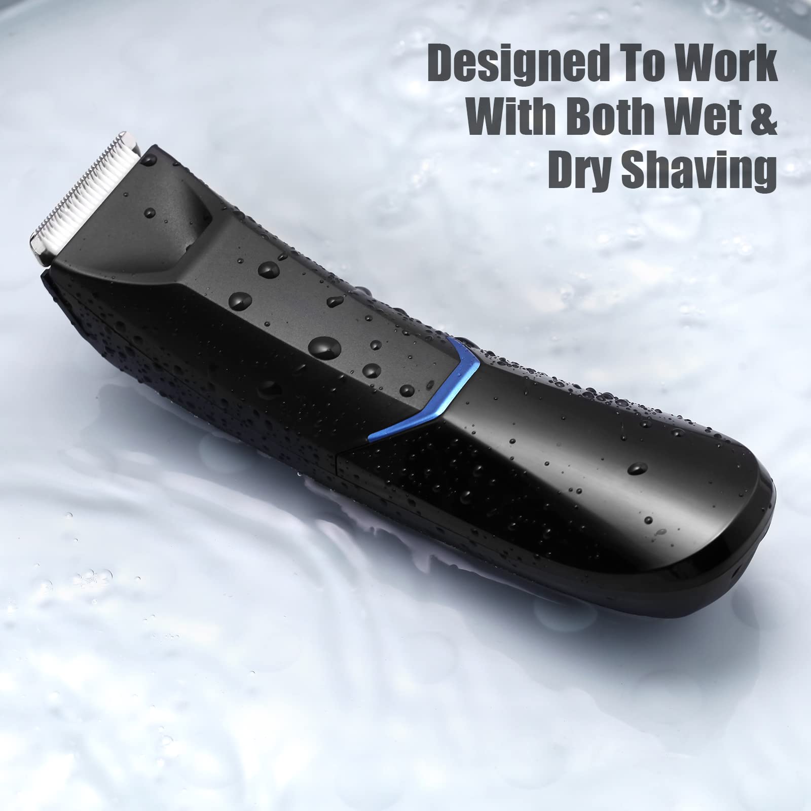 COSYONALL Groin Hair Trimmer for Men, Electric Ball Trimmer/Shaver, Replaceable Ceramic Blade Heads, Waterproof Wet/Dry Groin & Body Shaver Groomer, 90 Minutes Shaving After Fully Charged