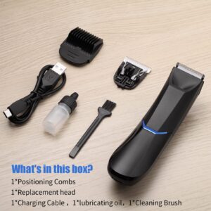 COSYONALL Groin Hair Trimmer for Men, Electric Ball Trimmer/Shaver, Replaceable Ceramic Blade Heads, Waterproof Wet/Dry Groin & Body Shaver Groomer, 90 Minutes Shaving After Fully Charged