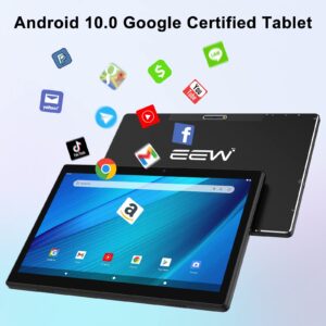 EEW Tablet 10 Inch Android 10.0 with HD Touchscreen 6000mAh Battery WiFi Bluetooth 32GB Storage (Expanded to 128GB)