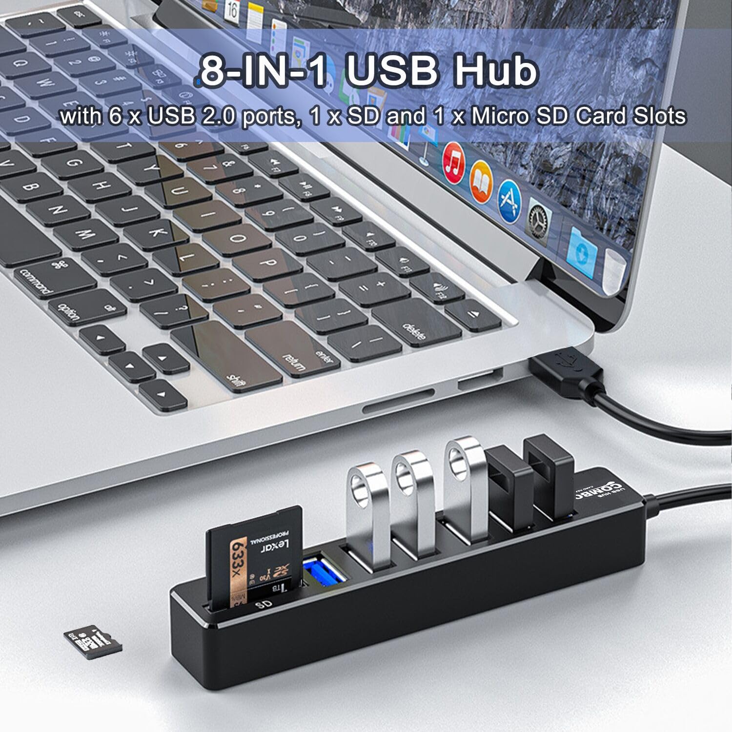 VIENON USB 3.0 Hub with 4 USB Ports USB Extender USB Splitter for MacBook Pro 2018/2017 and More