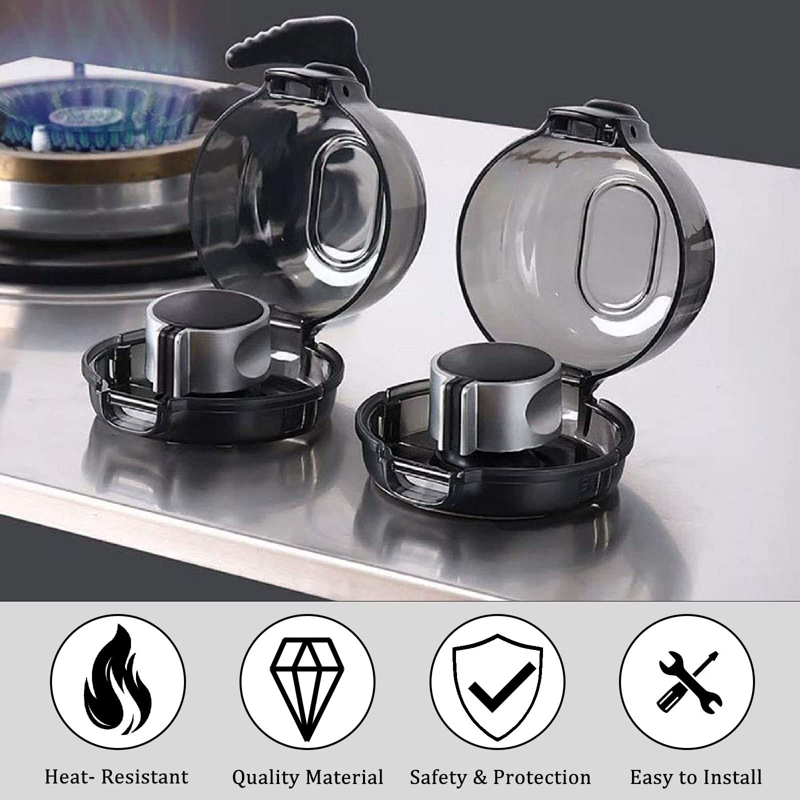 OFYDNR Stove Knob Covers for Child Safety, (5+1 Pack) Baby Safety Gas Stove Knob Covers Protection Locks with Oven Childproof Lock for Kids Child Proofing