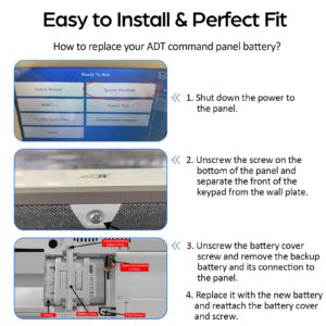 rapthor 7950mAh Replacement Battery 300-10186 for ADT Command Smart Security Panel 3.6V / 3.7V / 4.2V 29.42Wh