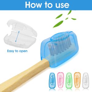 Aster 20 Pieces Travel Toothbrush Head Covers Portable Toothbrush Cover Caps Toothbrush Head Covers for Travel, Home, Camping and School