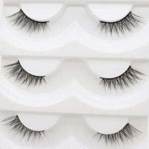 DAODER Eyelashes Half Lashes Wispy Cat Eye Faux Mink Lashes Natural Look 7-13mm Short Demi Wispies False Eyelashes Soft Lashes for Daily Wear 5 Pairs (Half Lashes 05) Black