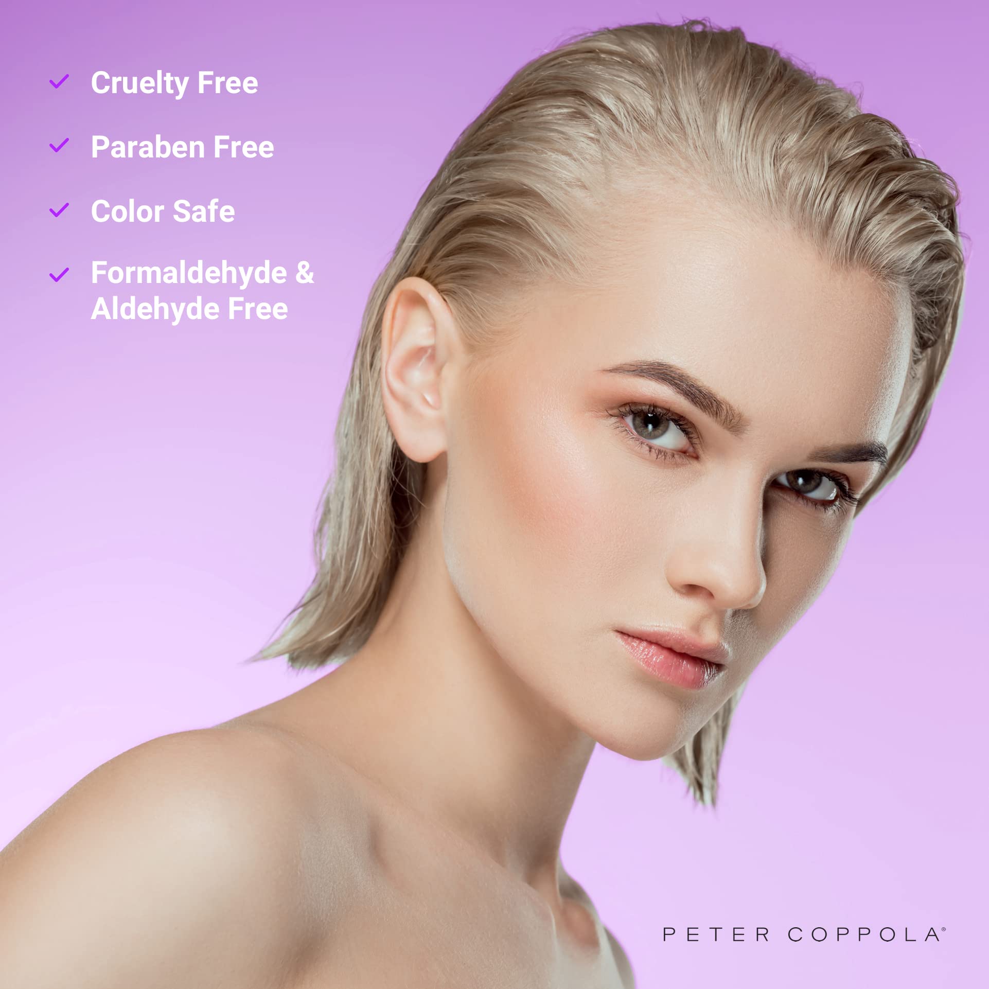 Peter Coppola Purple Smoothing Treatment Kit - Purple Smoothing & Keratin Cleanse, Straightening Refinishing And Repair Treatment, Boost Overall Color Vibrancy & Shine For Blonde, White or Silver Hair