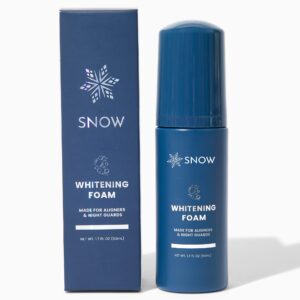 snow teeth whitening foam - gentle teeth whitening for aligners and night guards cloud-like spray foam, oral personal care with hydroxyapatite and arginine for the teeth enamel, 1.7fl. oz.