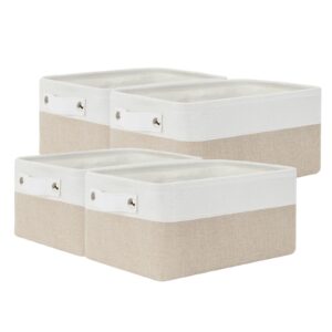 bidtakay fabric storage baskets for organizing 4-pack closet organizer bins small beige storage bins for shelves empty gift baskets 12x8x5 inch collapsible cube storage organizer bins for nursery