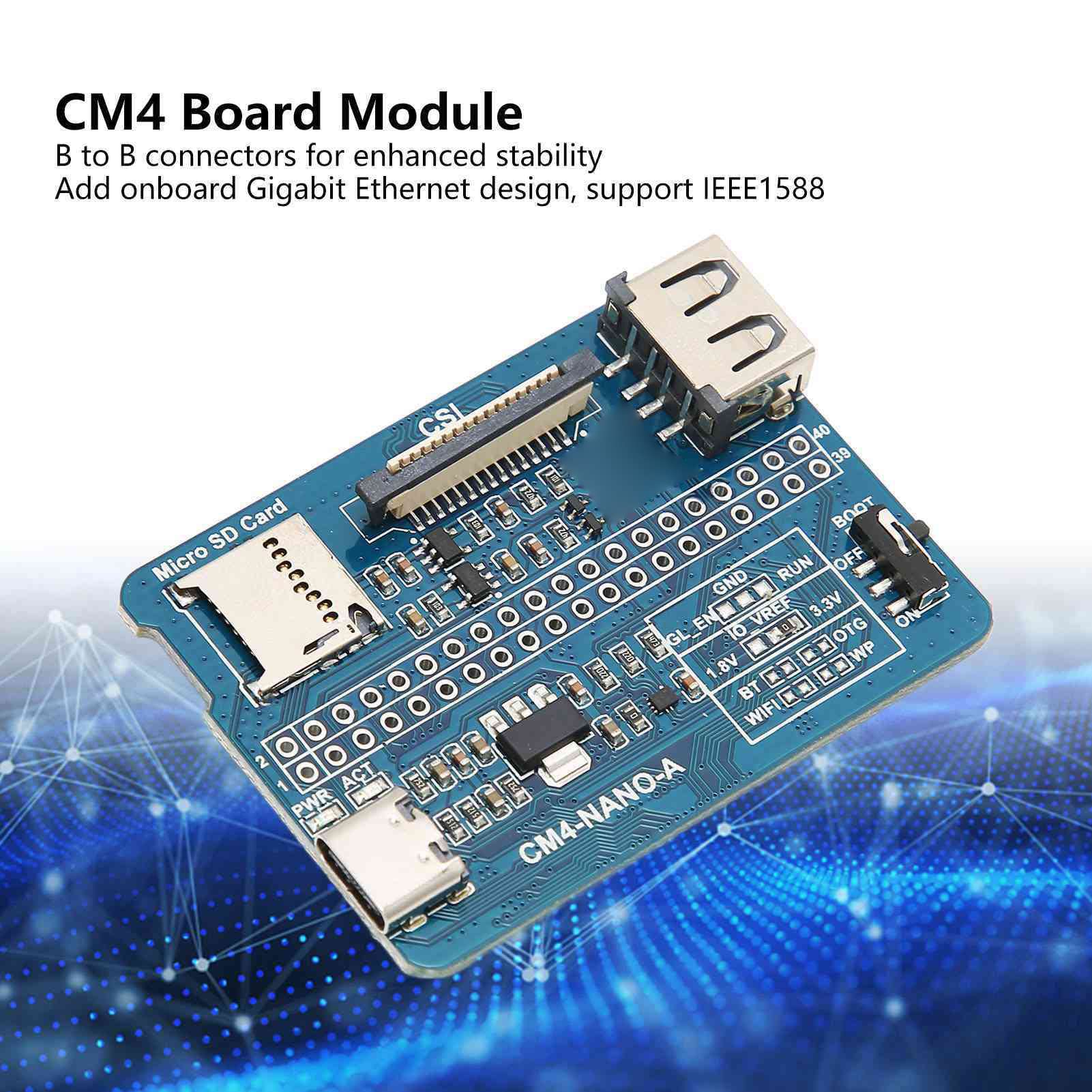 Mini Base Board for Raspberry Pi Compute Module 4, Cm4 B to B Connector Quad Core Cm4 Ultra Mini Expansion Board for Web Application Development