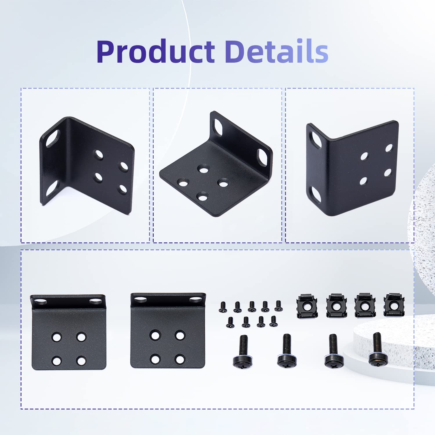 19" Rack Mount Kit for 17.3 inch Wide Switches, Compatible with Select Buffalo Tech, Dell, Cisco, D-Link, NETGEAR, Linksys and TRENDnet Products