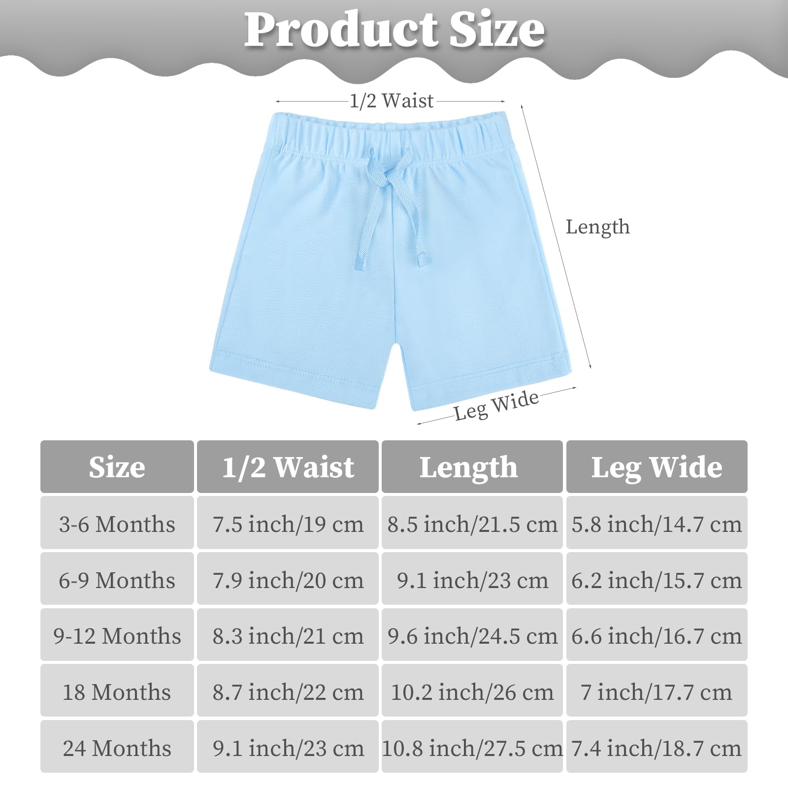 Resinta 4 Packs Unisex Toddlers and Babies' Cotton Pull-on Shorts Breathable Cotton Baby Boys' Shorts