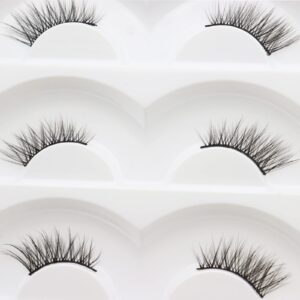 DAODER Eyelashes Half Lashes Wispy Cat Eye Faux Mink Lashes Natural Look 7-13mm Short Demi Wispies False Eyelashes Soft Lashes for Daily Wear 5 Pairs (Half Lashes 05) Black