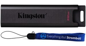 kingston flash drive datatraveler max 512gb usb 3.2 high speed 1000mb/s usb type-c for computer (dtmax/512gb) bundle with 1 everything but stromboli lanyard