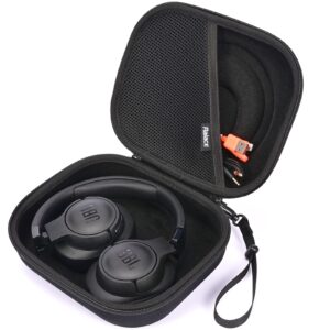 raiace hard travel case for jbl tune 710bt /jbl live 650btnc/ 400bt / 500bt and jbl tune 510bt / 500bt / 660 btnc/bluetooth headphone.-black(black lining)