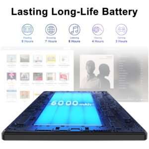 EEW Tablet 10 Inch Android 10.0 with HD Touchscreen 6000mAh Battery WiFi Bluetooth 32GB Storage (Expanded to 128GB)