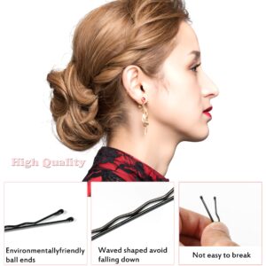 Bobby Pins,300 Pcs Black Hair Pins for Women Lady Girls Kids,Premium Wave Hairpins for All Hair Types(Black,2.2 Inch)