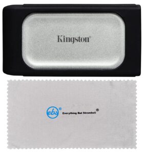 everything but stromboli kingston xs2000 portable ssd 1tb for laptop, computer, tablet, phone with usb 3.2 type-c port (sxs2000/1000g) external solid state drive - bundle microfiber cloth