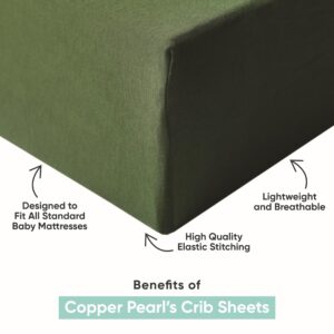 Premium Knit Baby Crib Sheets for Boys and Girls by Copper Pearl: Breathable and Soft, Fitted Crib Sheets for Standard Baby Mattresses, Crib Sheet for Baby Registry or Shower Gift, Rose