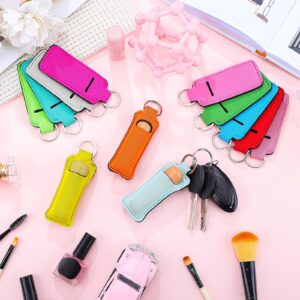 Yisong Lipstick Holder Keychain Neoprene Lip Balm Holder Portable Lip Gloss Keychain Pocket Keychain Women Travel(40 Pack)