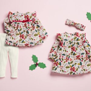 Mud Pie Baby Girl Floral Tunic And Legging, Pink, 9-12 Months