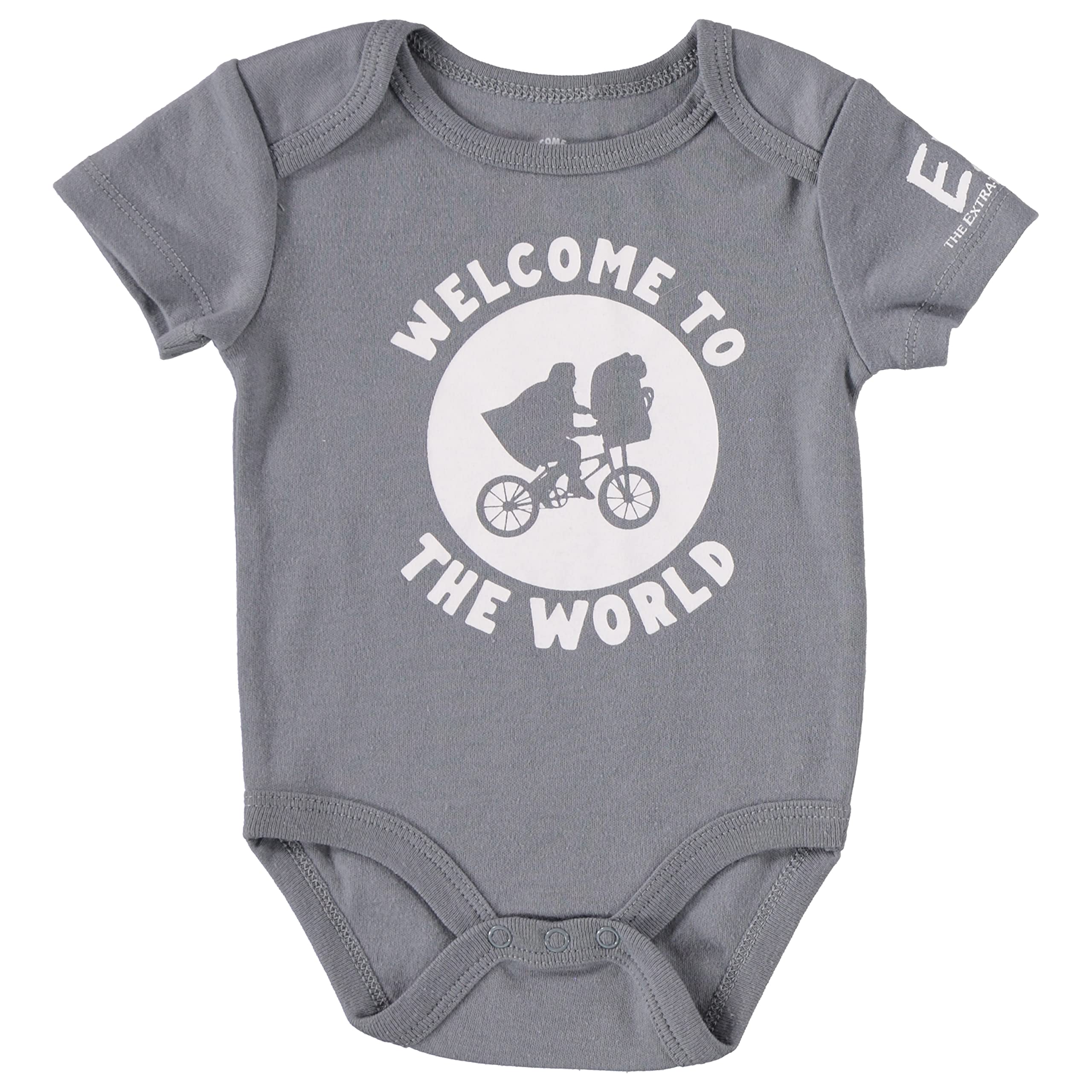 Happy Threads E.T. the Extra-Terrestrial Boys Infant Short Sleeve One Piece Bodysuit Jogging Pants and Bandana Scarf Bib (Grey/Multi, 3-6 Months)