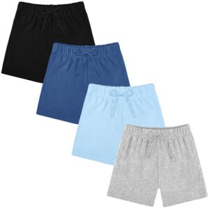 resinta 4 packs unisex toddlers and babies' cotton pull-on shorts breathable cotton baby boys' shorts