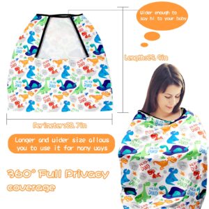 Baby Car Seat Covers Mesh Zipper Peep Window Nursing Cover Breastfeeding Scarf Baby Carseat Canopy Infant Stroller Cover Baby Shower Gifts for Girls and Boys Mothers Day Gifts (Dinosaur)