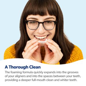 EverSmile AlignerFresh Extra Whitening Aligner & Retainer Cleaning Foam. AlignerFresh Cleaning Foam for Invisalign, ClearCorrect, Essix, Hawley Trays/Aligners. Cleans, Kills Bacteria & Whitens Teeth.