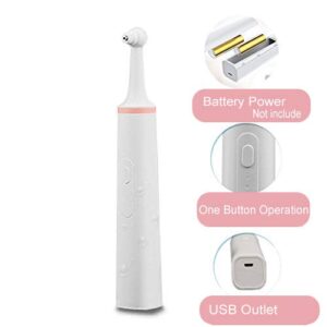 Household Electric Tooth Cleaning Set with 3 Adjustable Modes Teeth Cl𝓮aning Tools for Pl𝒶que C𝒶lculus Remover (Basic-Pink-AA Battery Powered)