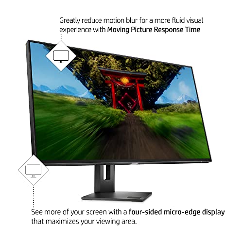 OMEN 27u 4K Gaming Monitor, 4K UHD Display (3840 x 2160), IPS panel, 99% sRGB, 95% DCI-P3, 16:9, AMD FreeSync Premium Pro Technology, 27u (2022),Black