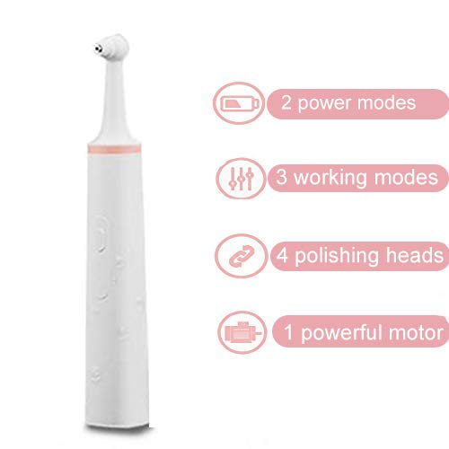 Household Electric Tooth Cleaning Set with 3 Adjustable Modes Teeth Cl𝓮aning Tools for Pl𝒶que C𝒶lculus Remover (Basic-Pink-AA Battery Powered)