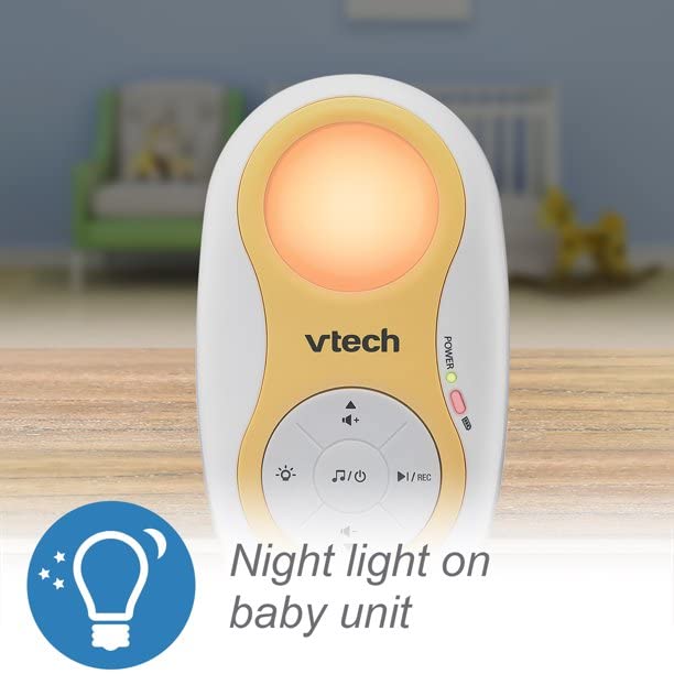 VTech DM1215 Enhanced Range Digital Audio Monitor with Dual Unit Rechargable Battery & Night Light (Renewed)