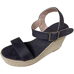 sckarle sandals for women platform wedge summer beach sandals casual open toe ankle strap espadrille sandals