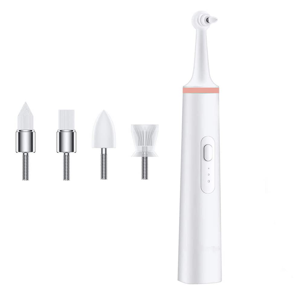 Household Electric Tooth Cleaning Set with 3 Adjustable Modes Teeth Cl𝓮aning Tools for Pl𝒶que C𝒶lculus Remover (Basic-Pink-AA Battery Powered)