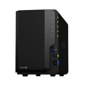 synology diskstation ds220+ nas server for business with celeron cpu, 6gb memory, 4tb hdd storage, dsm operating system