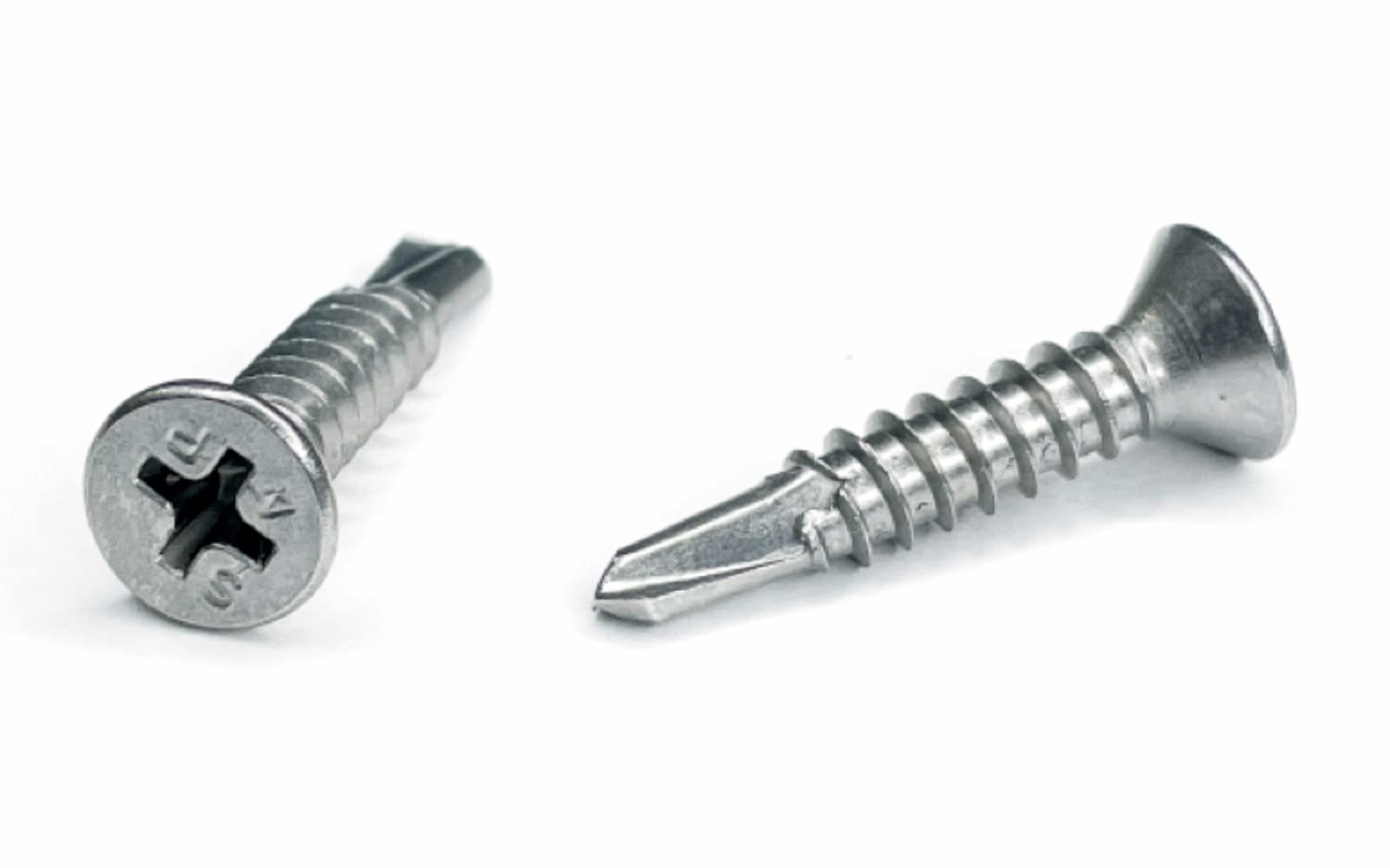 410 Stainless 10 X 1 1/2" Flat Phillips Head Self-Tapping Self-Drilling TEK Screw 1LB Convenient Packaging (100 PCS)