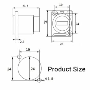 PENGLIN 2Pack USB 2.0 Panel Mount Connector, D-Type Module USB Pass Through Coupler, Female to Female Bulkhead Extension Interface Adapter