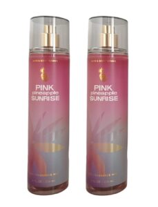 bath and body works pink pineapple sunrise fine fragrance mist - value pack lot of 2 (pink pineapple sunrise)