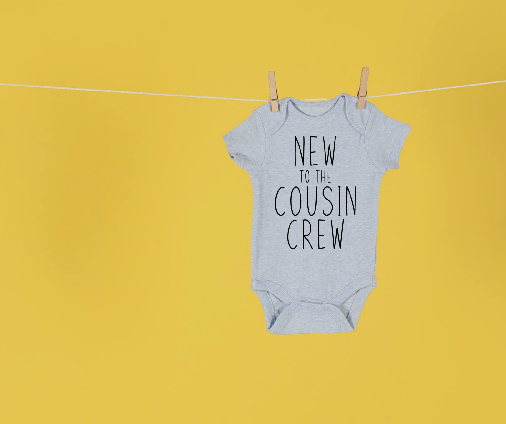 Pregnancy Announcement for Grandparents Size 0-3 Months: New To The Cousin Crew Baby Announcement for Family Romper Gray. Baby Boy Girl - Baby Announcement Onesie Baby Announcement Gifts