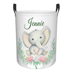 puurbol custom cute baby elephant laundry hamper with name personalized storage bin laundry baskets for bathroom