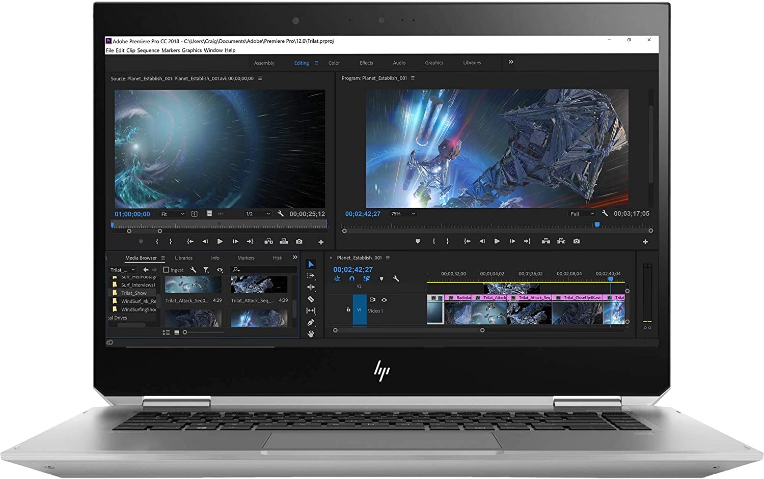 HP ZBook Studio x360 G5 (Intel Xeon E-2176M, 16GB RAM, 512GB PCIe SSD, 15.6"" FHD 1920x1080 Touch, NVIDIA Quadro P1000, ZBook Pen, Win10 Pro), Silver (Renewed)