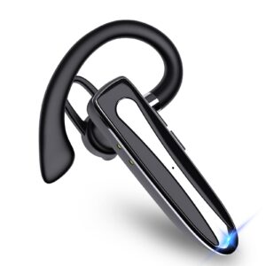 bluetooth headset 5.1 wireless bluetooth earpiece for cell phones with mic hands-free single ear headset with cvc8.0 noise canceling for office/business/driving compatible with android/iphone/laptop