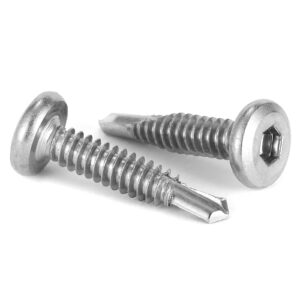 #12 x 1" sheet metal screws 100pcs 410 stainless steel flat head socket cap screws, tek screws allen socket drive screws fast self tapping screws by sg tzh