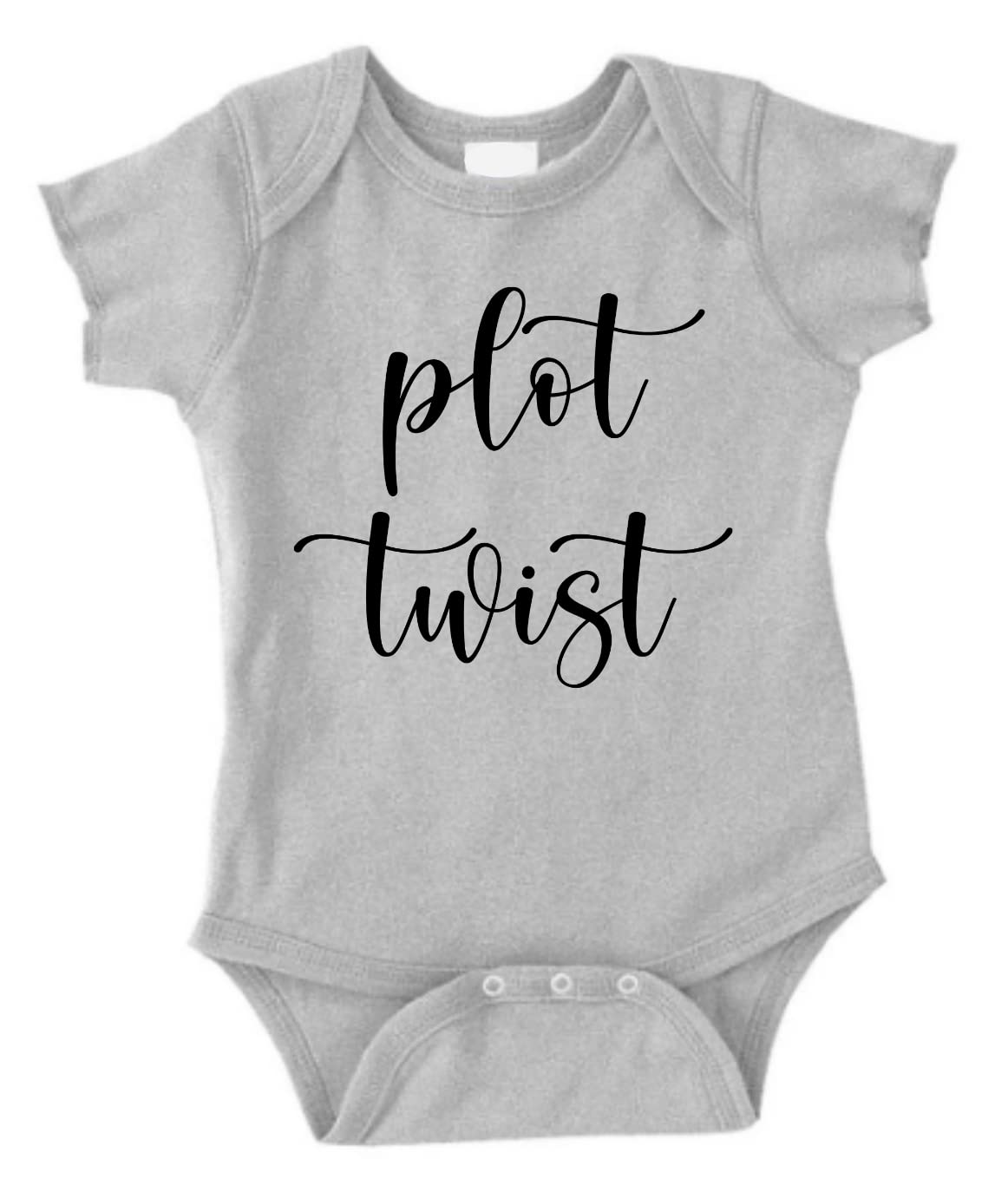 Everyday Hero Clothing Co. Pregnancy Announcement Onesie Size 0-3 Months: Plot Twist Baby Announcement for family Romper Gray. Baby Boy Girl