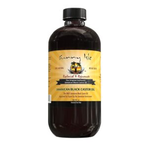 sunny isle jamaican black castor oil 8oz - plastic pet bottle | hair growth oil, eyebrows & eyelashes, scalp and nail care | skin conditioning